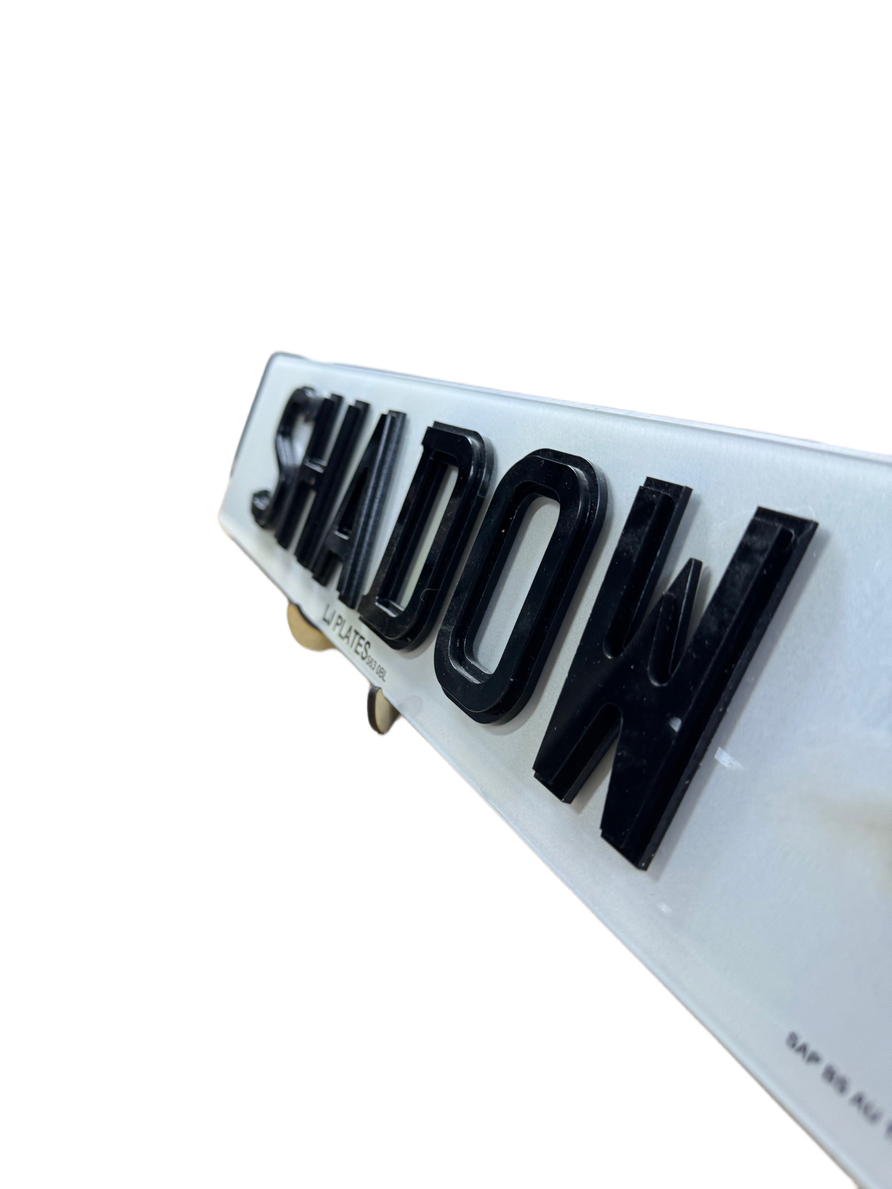 "SHADOW" Acrylic Number Plate – LJ PLATES